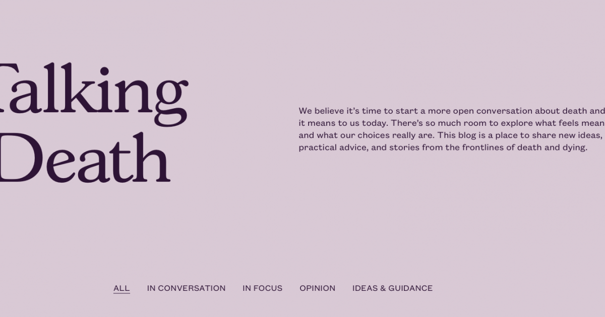 Talking Death blog – Poppy's Funerals